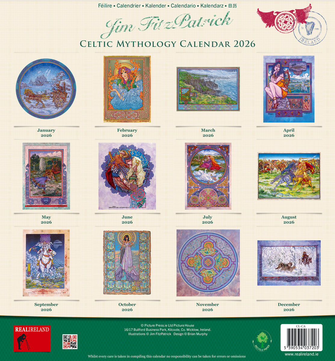 Celtic Mythology Calendar 2026 – Real Ireland - Picture Press